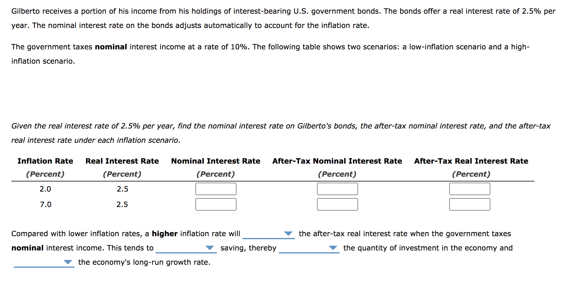 Solved Compared with lower inflation rates, a higher | Chegg.com