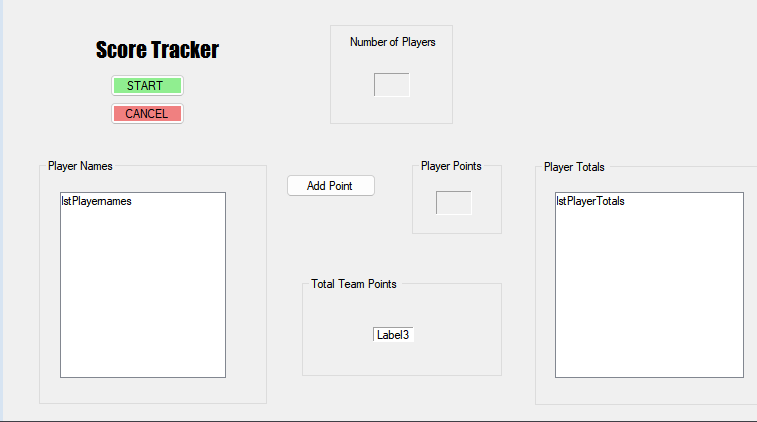 Solved Score Tracker Number of Players START CANCEL Player | Chegg.com