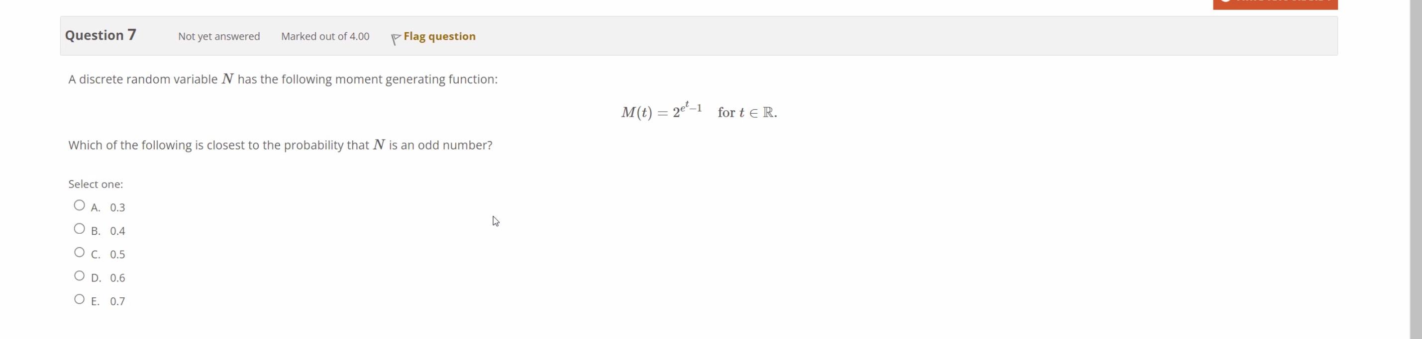 Solved A discrete random variable N has the following moment | Chegg.com