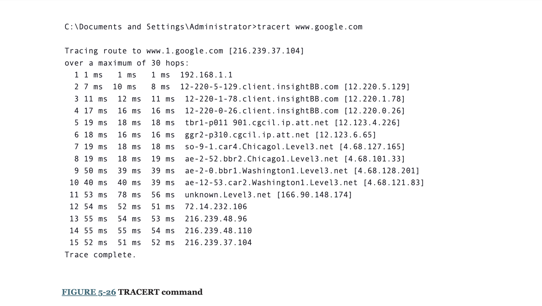 Solved TRACERT: Finding Routes through the Internet The | Chegg.com