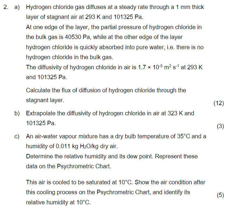 Solved Diffusion through a stagnant layer: Ptotal DAB PA1 – | Chegg.com