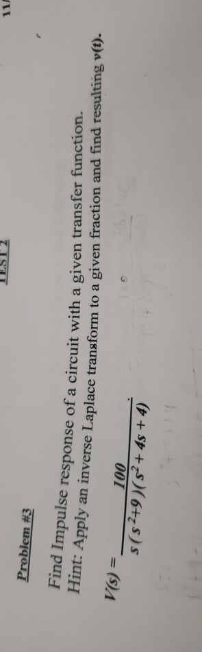 Solved TEST 2 111 Problem #3 Impulse response of a circuit | Chegg.com