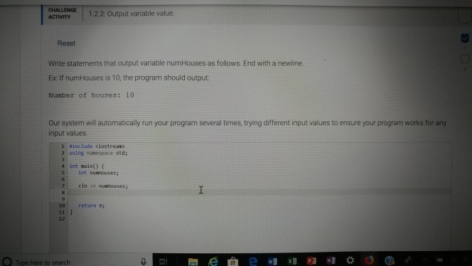 Solved Challenge Actviy 122 Output Variable Value Reset 