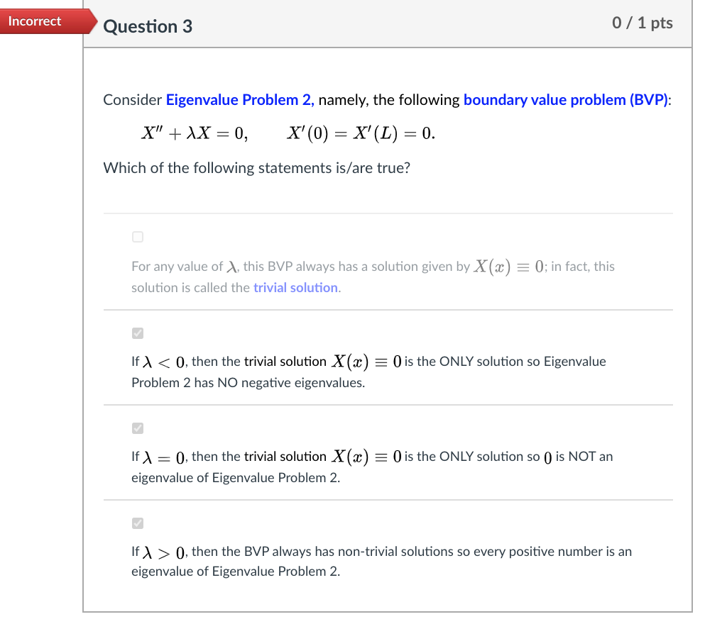 Solved Partial Question 1 0 33 1 Pts Consider Eigenvalue
