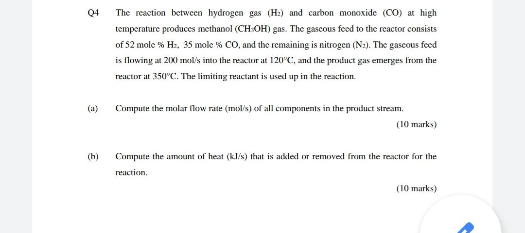 Solved 24 The reaction between hydrogen gas (H2) and carbon | Chegg.com