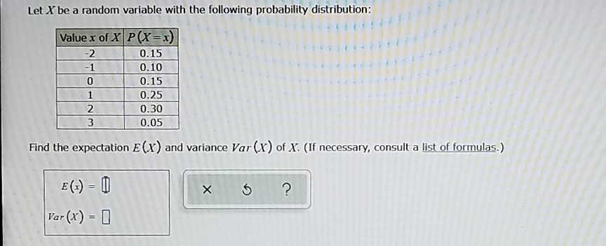 Solved Let X be a random variable with the following | Chegg.com