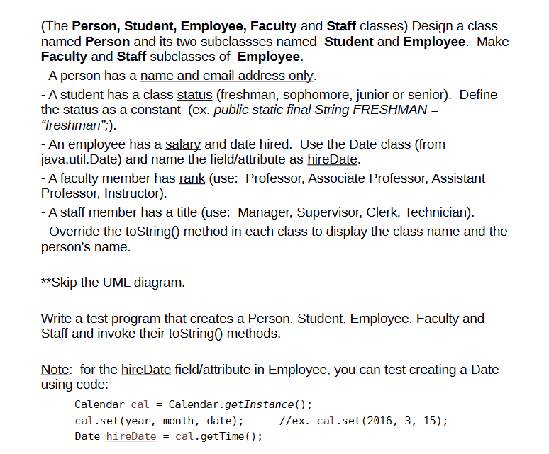 Solved (The Person, Student, Employee, Faculty and Staff | Chegg.com