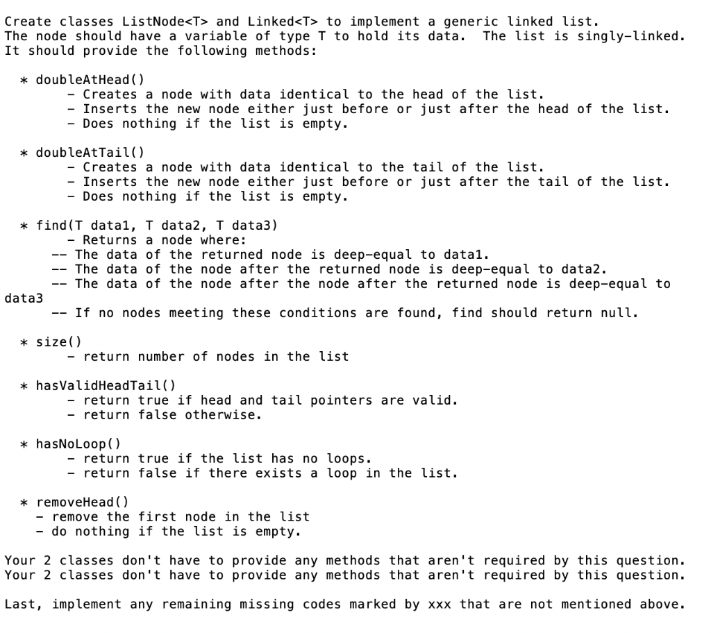Solved Create Classes Listnode And Linked To Implement A 1649