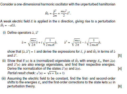 Solved Consider a one-dimensional harmonic oscillator with | Chegg.com