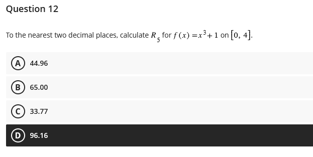 Solved To the nearest two decimal places, calculate R5 for | Chegg.com