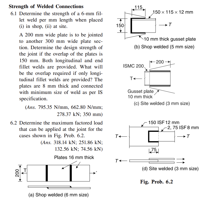 Solved Strength of Welded Connections 6.1 Determine the | Chegg.com