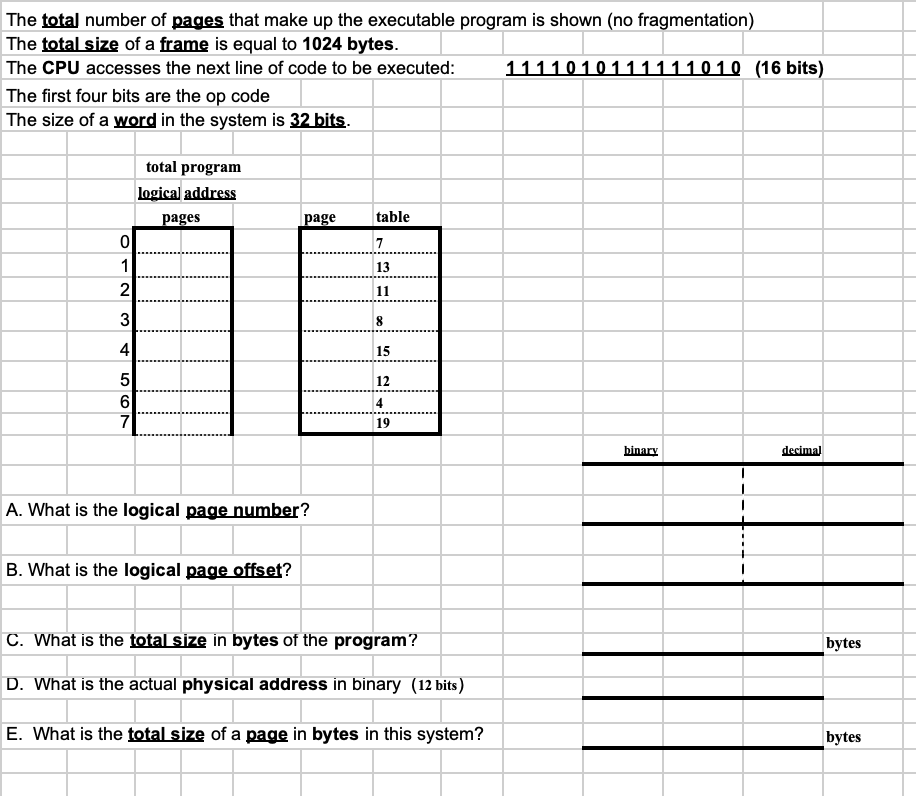 Solved The total number of pages that make up the executable | Chegg.com
