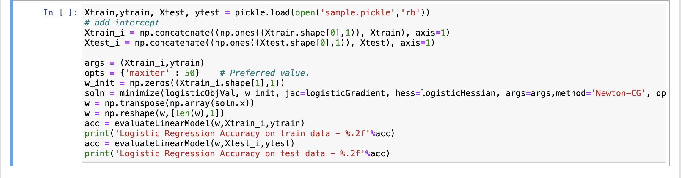 Solved Problem 4: Using Newton's Method for Logistic | Chegg.com