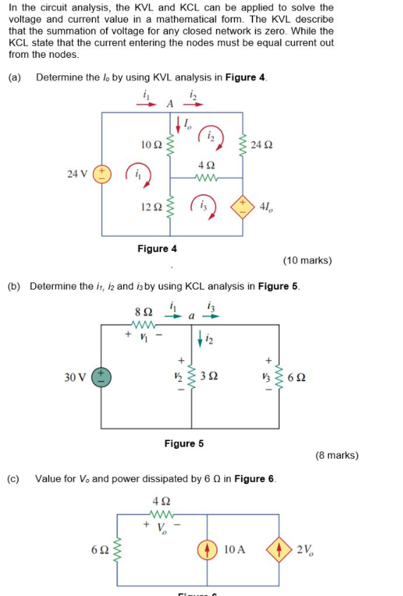 Solved In the circuit analysis, the KVL and KCL can be | Chegg.com
