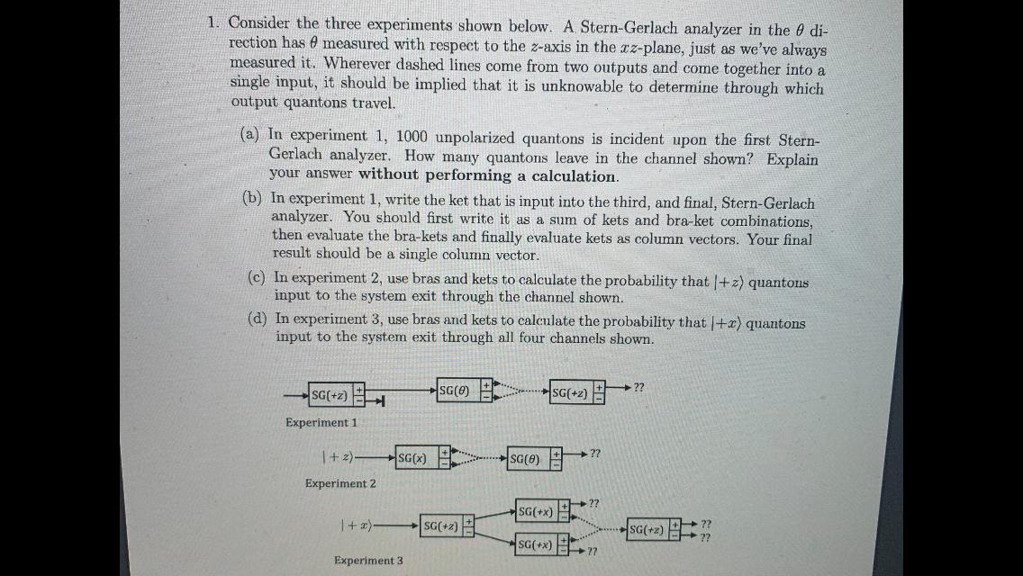 Solved 1. Consider the three experiments shown below. A | Chegg.com