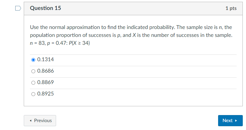 Solved Use the normal approximation to find the indicated | Chegg.com