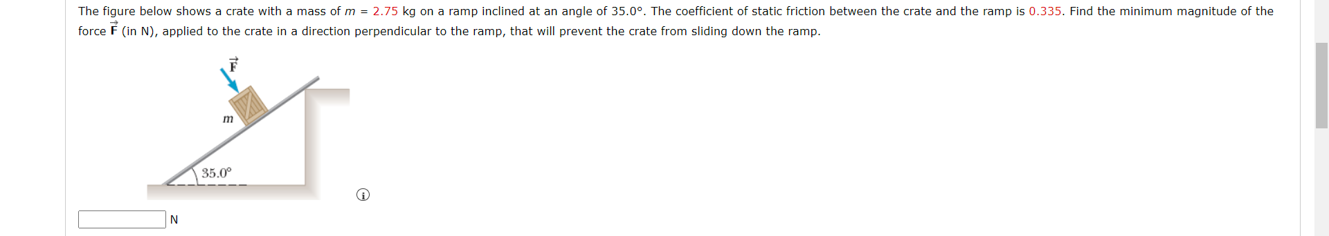 Solved force F (in N), applied to the crate in a direction | Chegg.com
