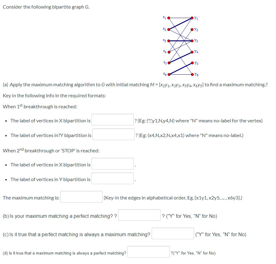 Consider the following bipartite graph G. MA (a) | Chegg.com
