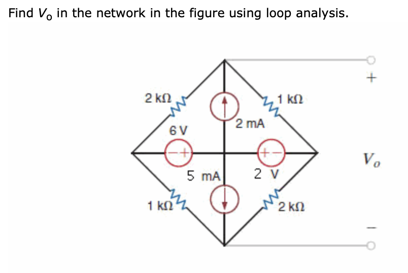 Solved Find Vo in the network in the figure using loop | Chegg.com