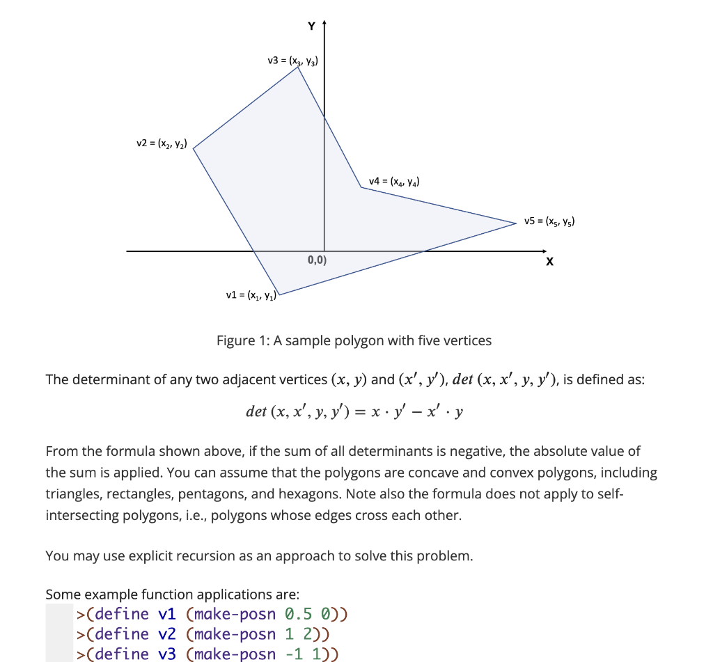 Solved Question2: Area of a Polygon Let us look at the Posn | Chegg.com