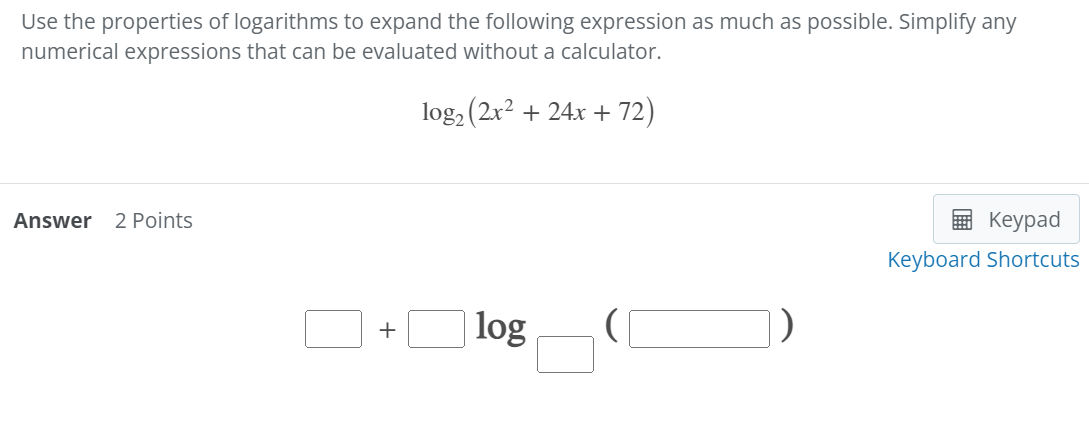 Solved Use the properties of logarithms to expand the | Chegg.com