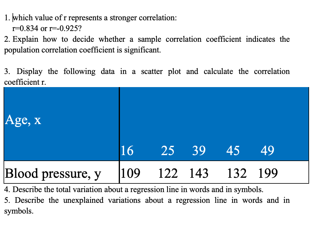 Solved 1. which value of r represents a stronger | Chegg.com