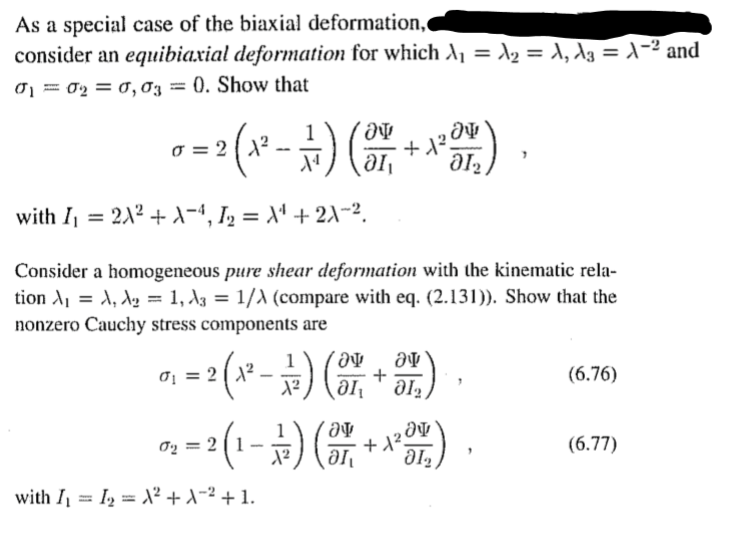 As a special case of the biaxial deformation, | Chegg.com