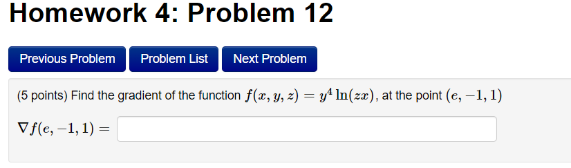 Solved ,(5 points) Find the gradient of the function | Chegg.com