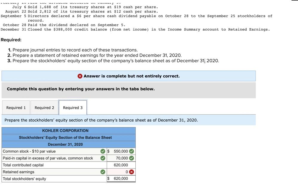 Solved Problem 11-2A (Algo) Cash dividends, treasury stock, | Chegg.com