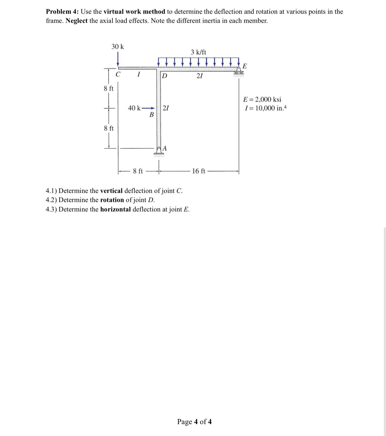 Solved Problem 4: Use the virtual work method to determine | Chegg.com
