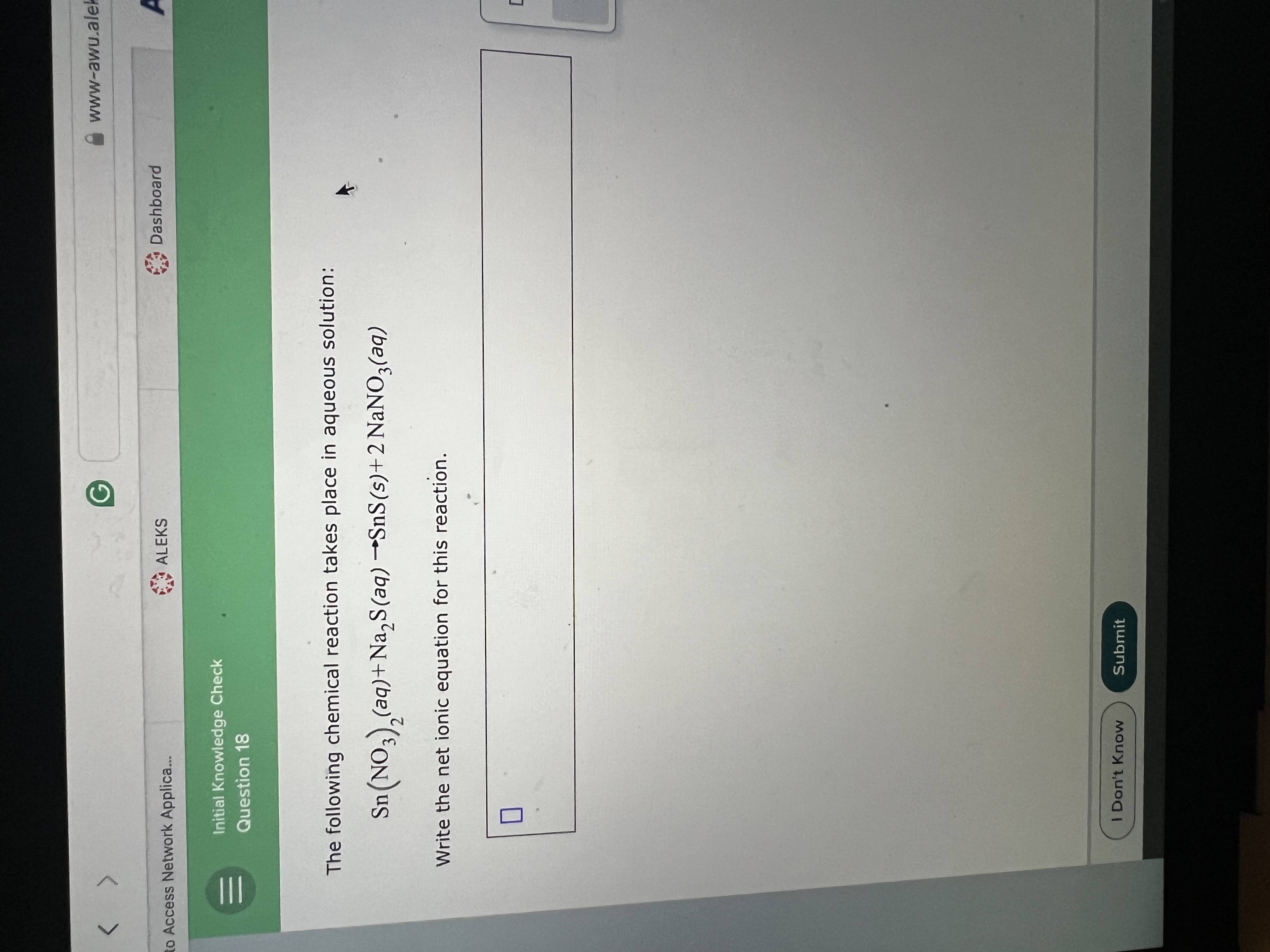 Solved The following chemical reaction takes place in | Chegg.com
