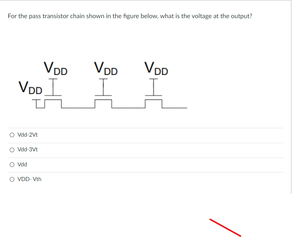 Solved For the pass transistor chain shown in the figure | Chegg.com
