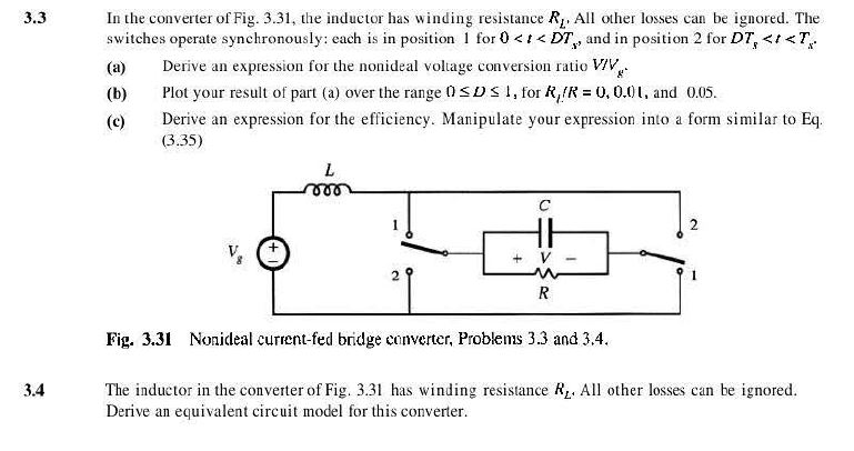 Solved In the converter of Fig. 3.31, the inductor has | Chegg.com