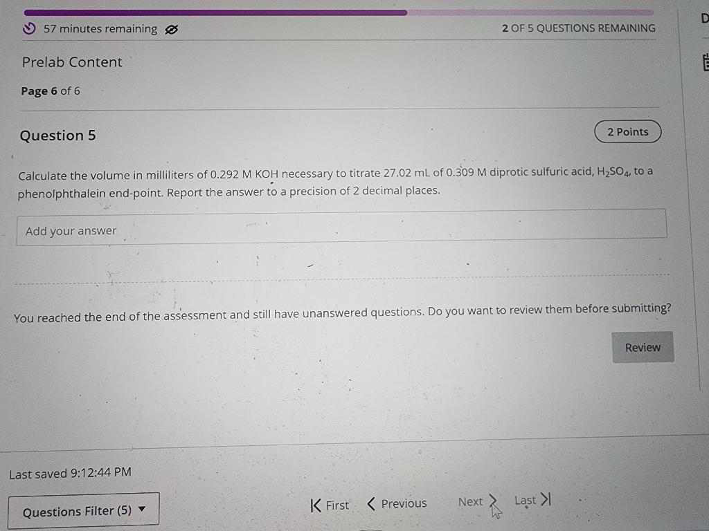 Solved Calculate the volume in milliliters of 0.292MKOH | Chegg.com