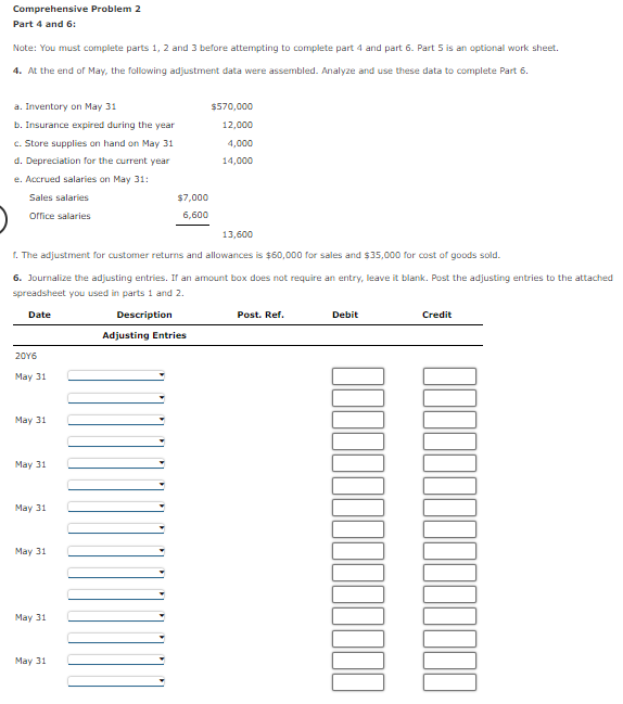 Solved Comprehensive Problem 2 Part 1 and Part 2: Palisade | Chegg.com
