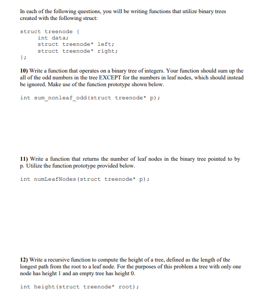 Solved 6. What does the following function do? struct | Chegg.com