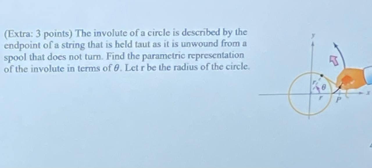 Solved (Extra: 3 points) The involute of a circle is | Chegg.com