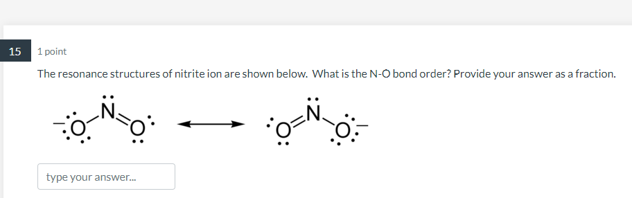 Solved 1 point The resonance structures of nitrite ion are | Chegg.com