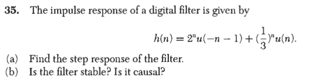 Solved The impulse response of ﻿a digital filter is ﻿given | Chegg.com