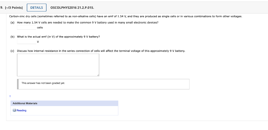 Solved (a) How many 1.54 V cells are needed to make the | Chegg.com