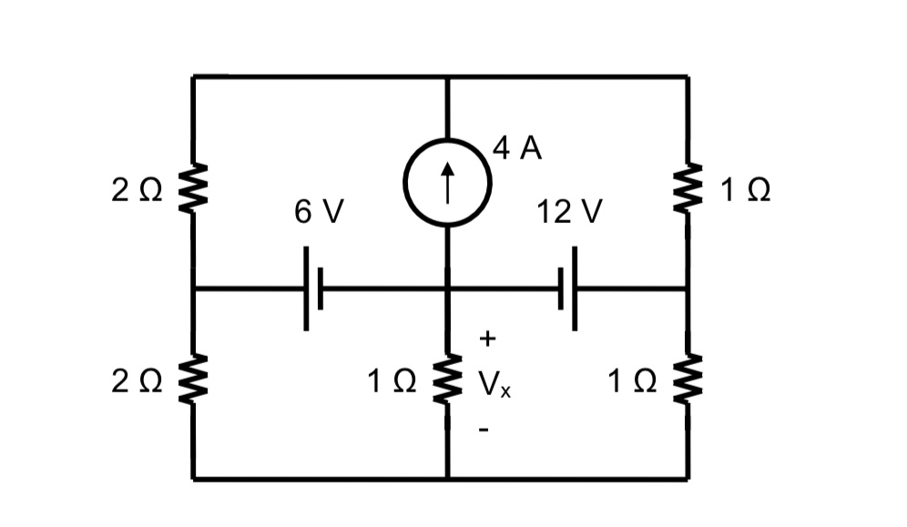 Solved Find value of Vx in the following circuit by using | Chegg.com