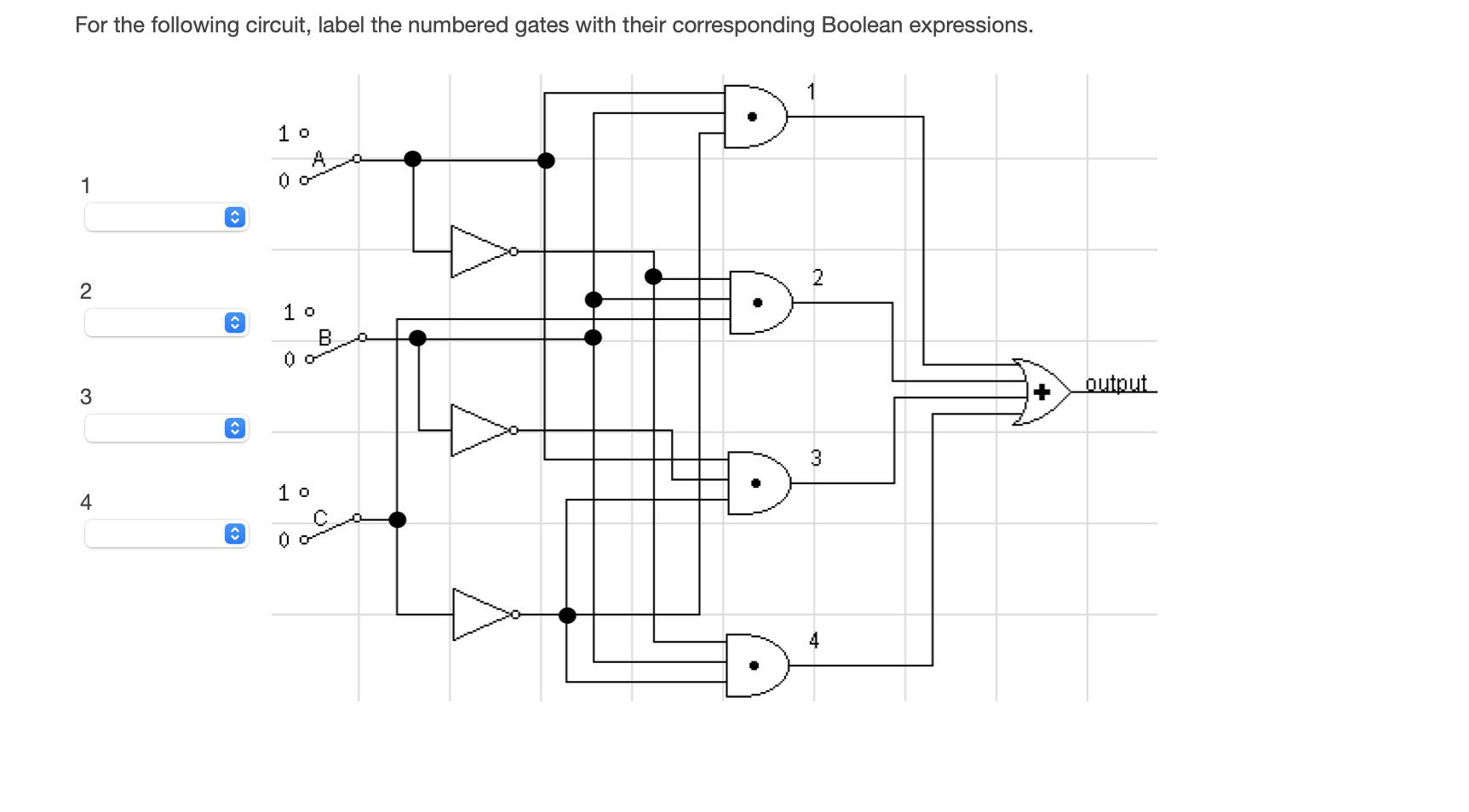 Solved For the following circuit, label the numbered gates | Chegg.com