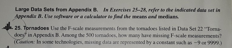 Solved Large Data Sets from Appendix B. In Exercises 25-28, | Chegg.com