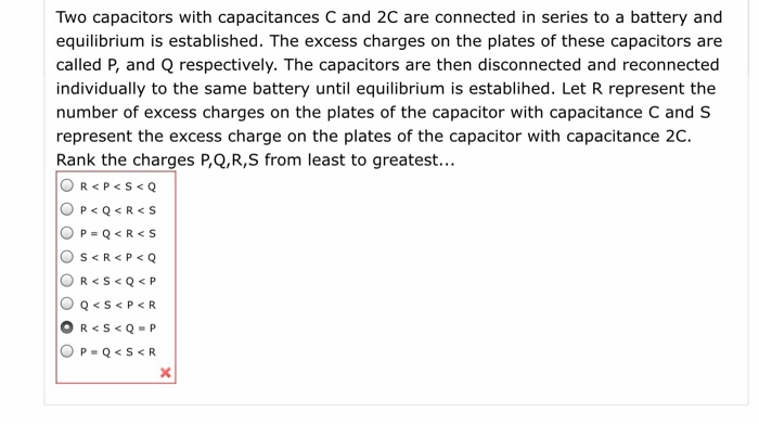 Solved Two Capacitors With Capacitances C And 2c Are