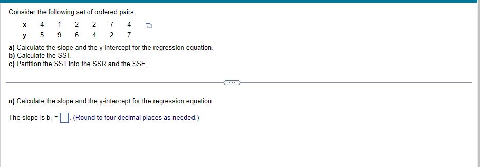 Solved Consider the following set of ordered pairs. a) | Chegg.com