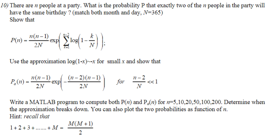 Solved 0) There are n people at a party. What is the | Chegg.com