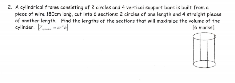 Solved 2. A cylindrical frame consisting of 2 circles and 4 | Chegg.com