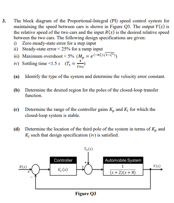 Solved 3. The block diagram of the Proportional-Integral | Chegg.com