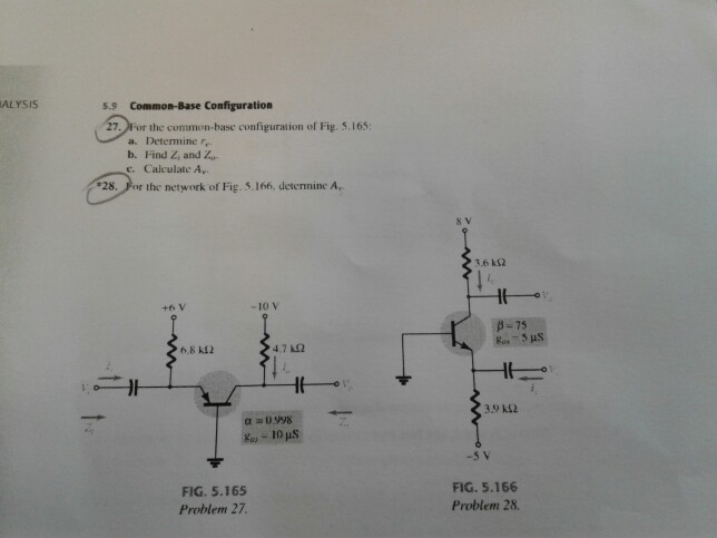 Solved ALYSIS 5.9 Common-Base Configuration or the | Chegg.com