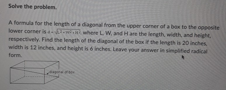 Solved Solve the problem. A formula for the length of a | Chegg.com
